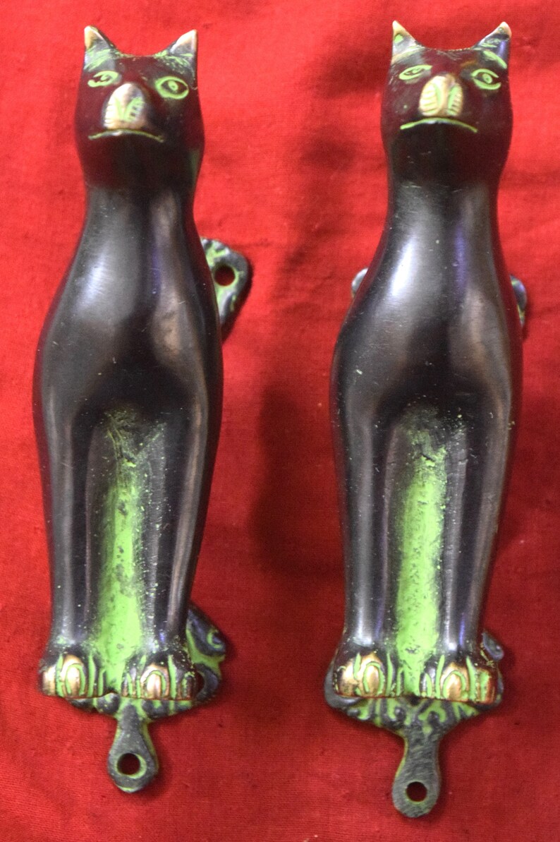 Brass Cat Door Handle Handmade Cat Shape Almirah Door Pull - Etsy