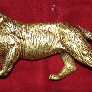 Bengal Tiger Statue Brass Malayan Tiger Figurine Statue Corner Table ...