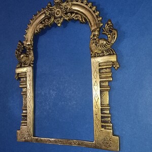 11.5" Inches Royal Darbar Design Frame Wall Hanging | Brass Peacock ...