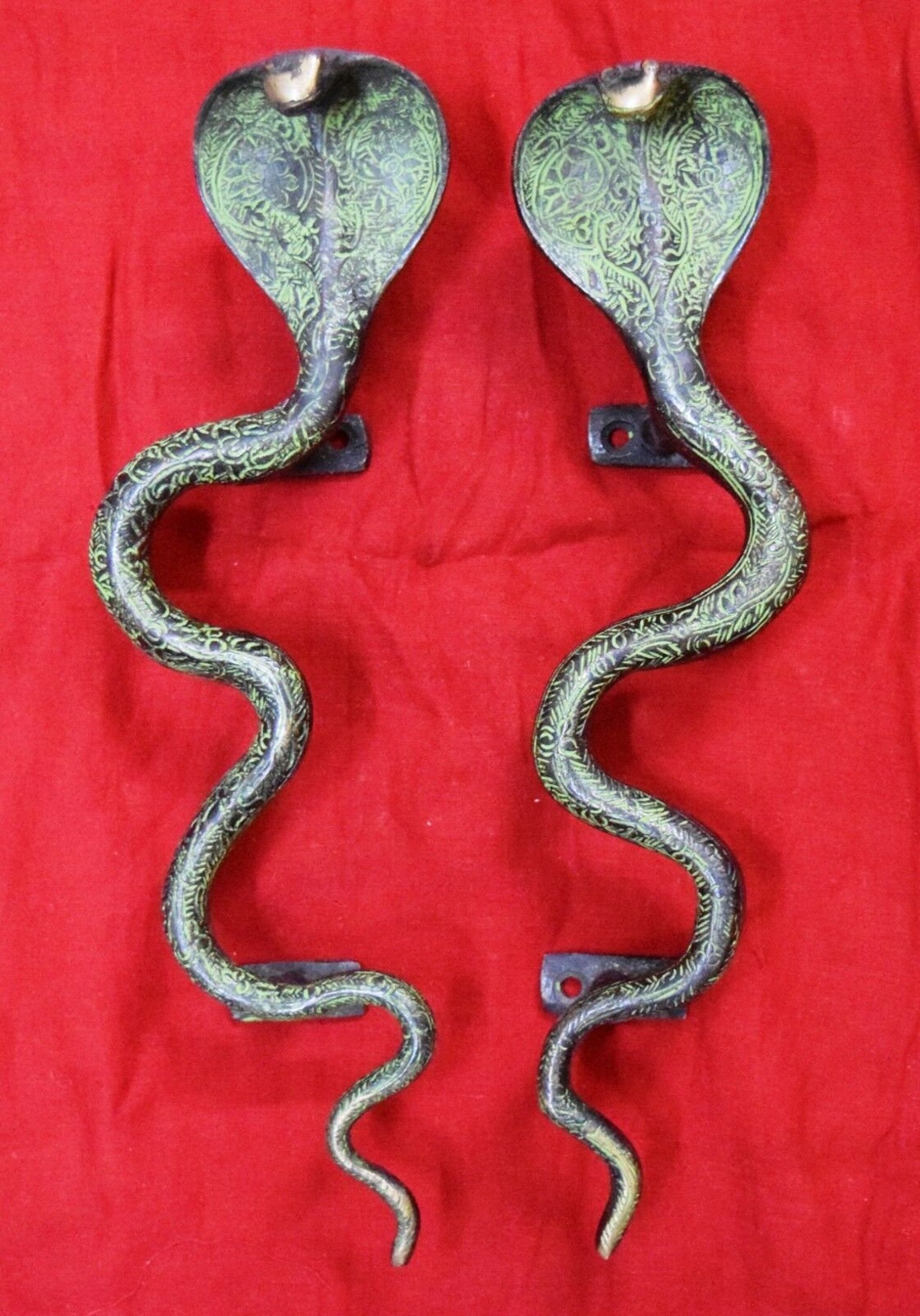 Snake Door Handle Brass Cobra Python Shape Gate Pull - Etsy