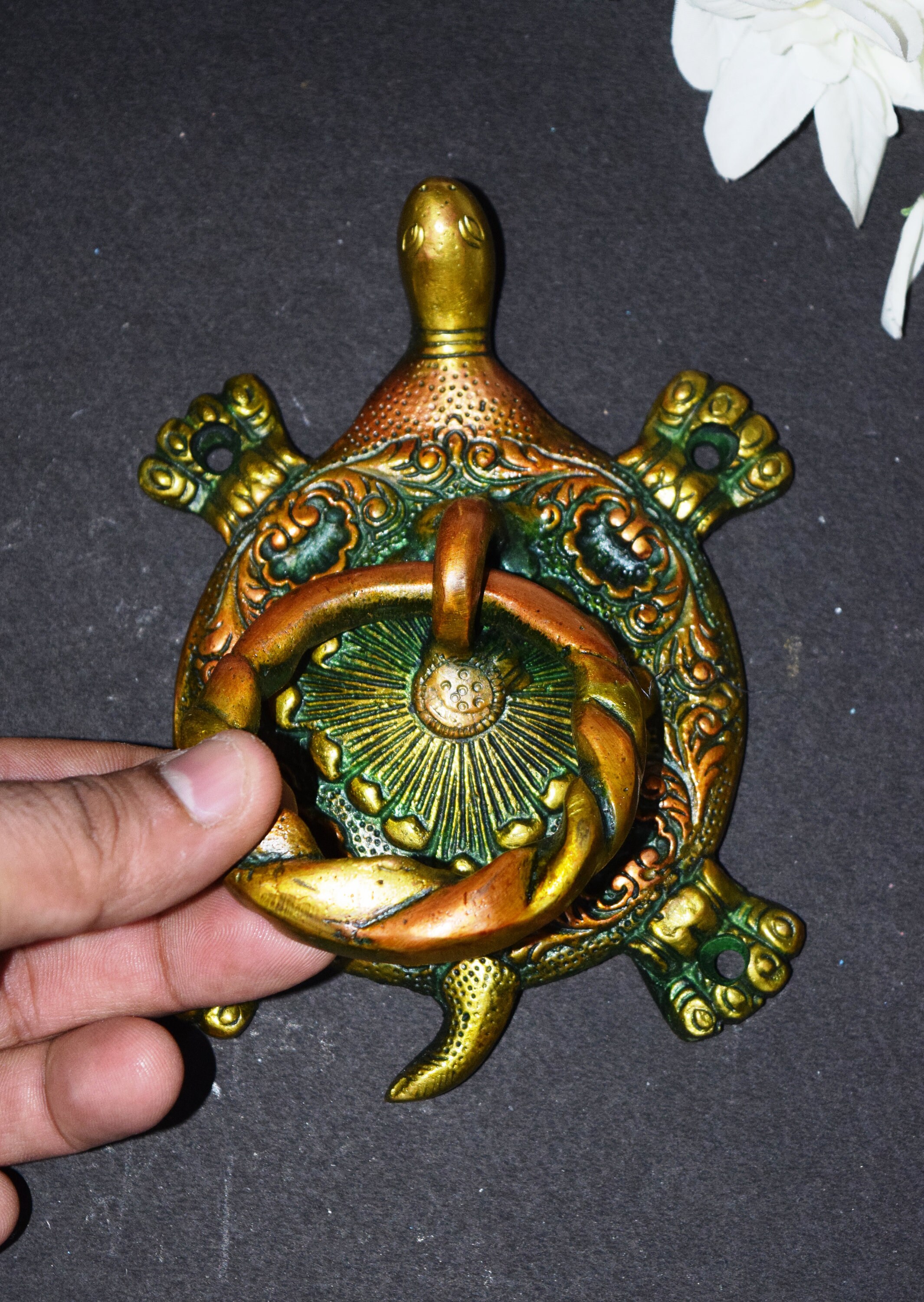 Handmade Ocean Turtle Door Knocker | Brass Terrapin Almirah Doorbell ...