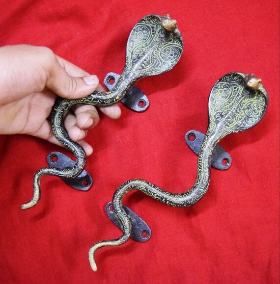 Cobra Door Handle Brass Python Snake Pull Pair 8.5 - Etsy