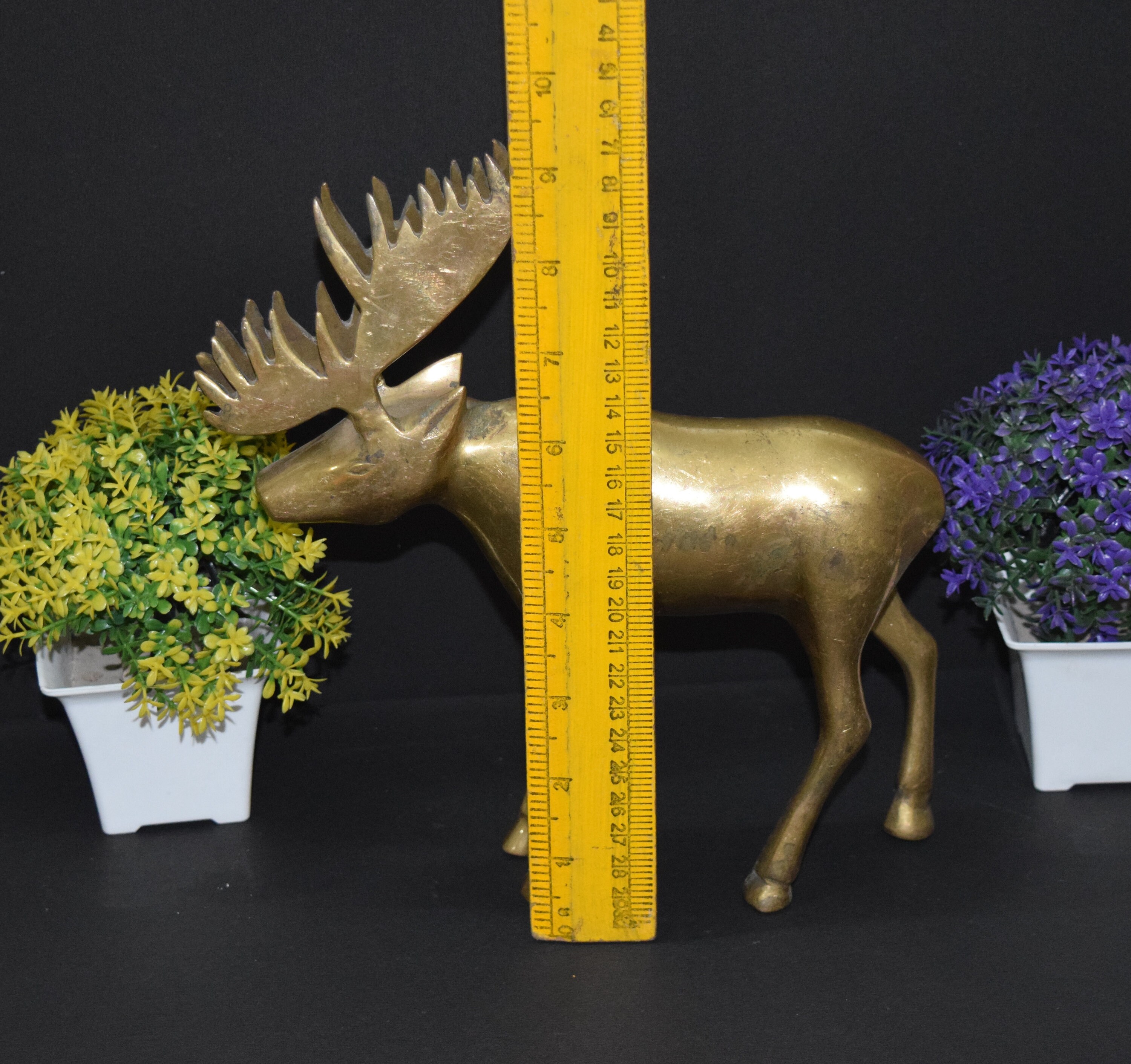 Brass Reindeer Statue Brass Animal Theme Showpiece | Etsy