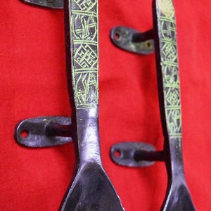 Fork & Spoon Door Handle Brass Utensil Door Pull - Etsy