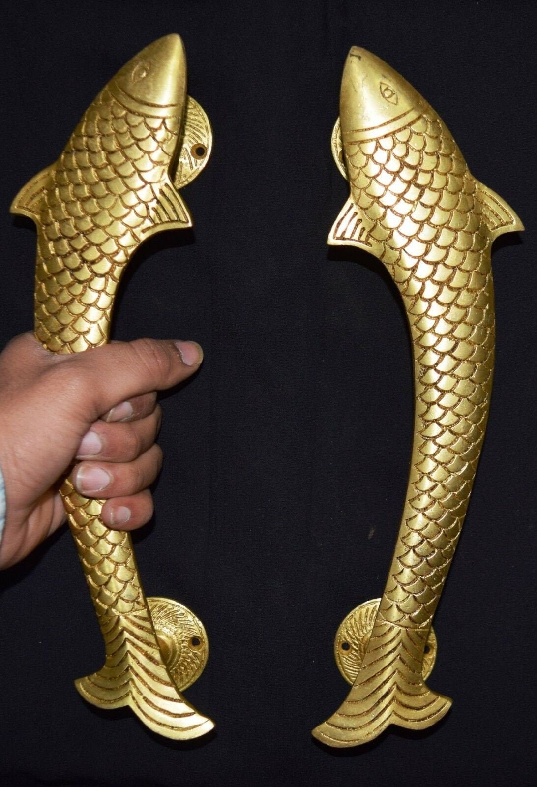 Rainbow Trout Fish Door Handle Pair In Multi color Handmade | Etsy