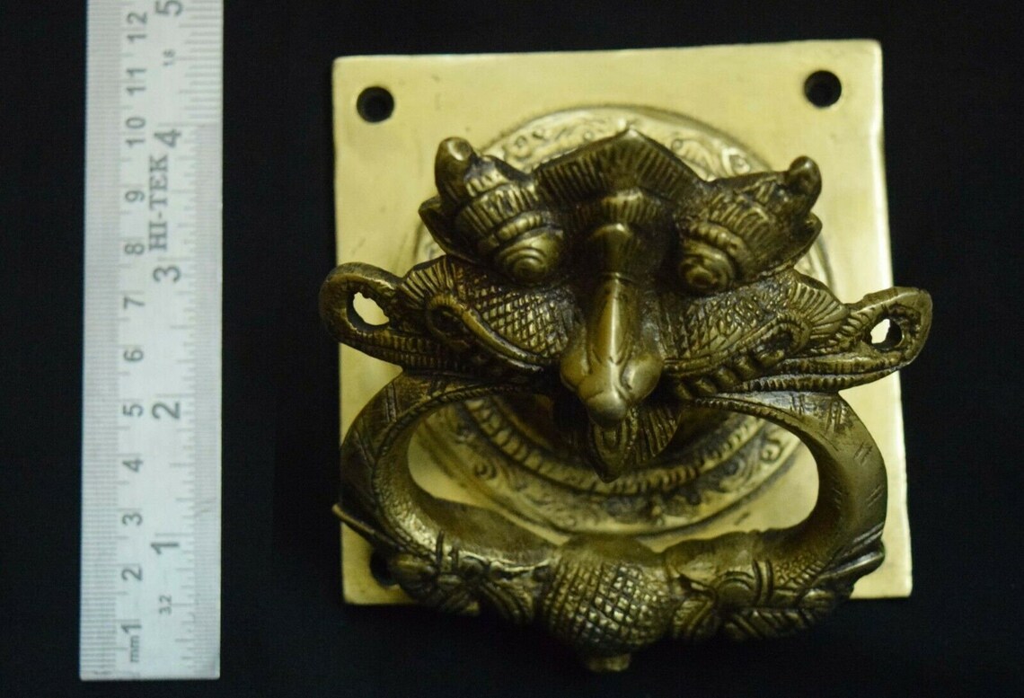 Mythology Yali Face Knocker Brass Tibet Door Bell Door | Etsy