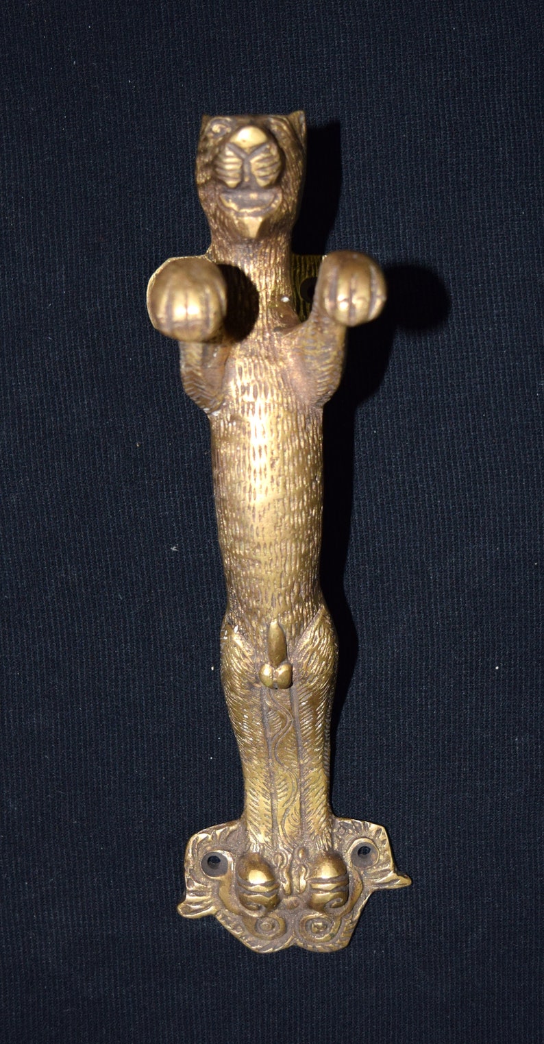 Leopard Door Handle Brass Wild Animal Design Pull Handle - Etsy