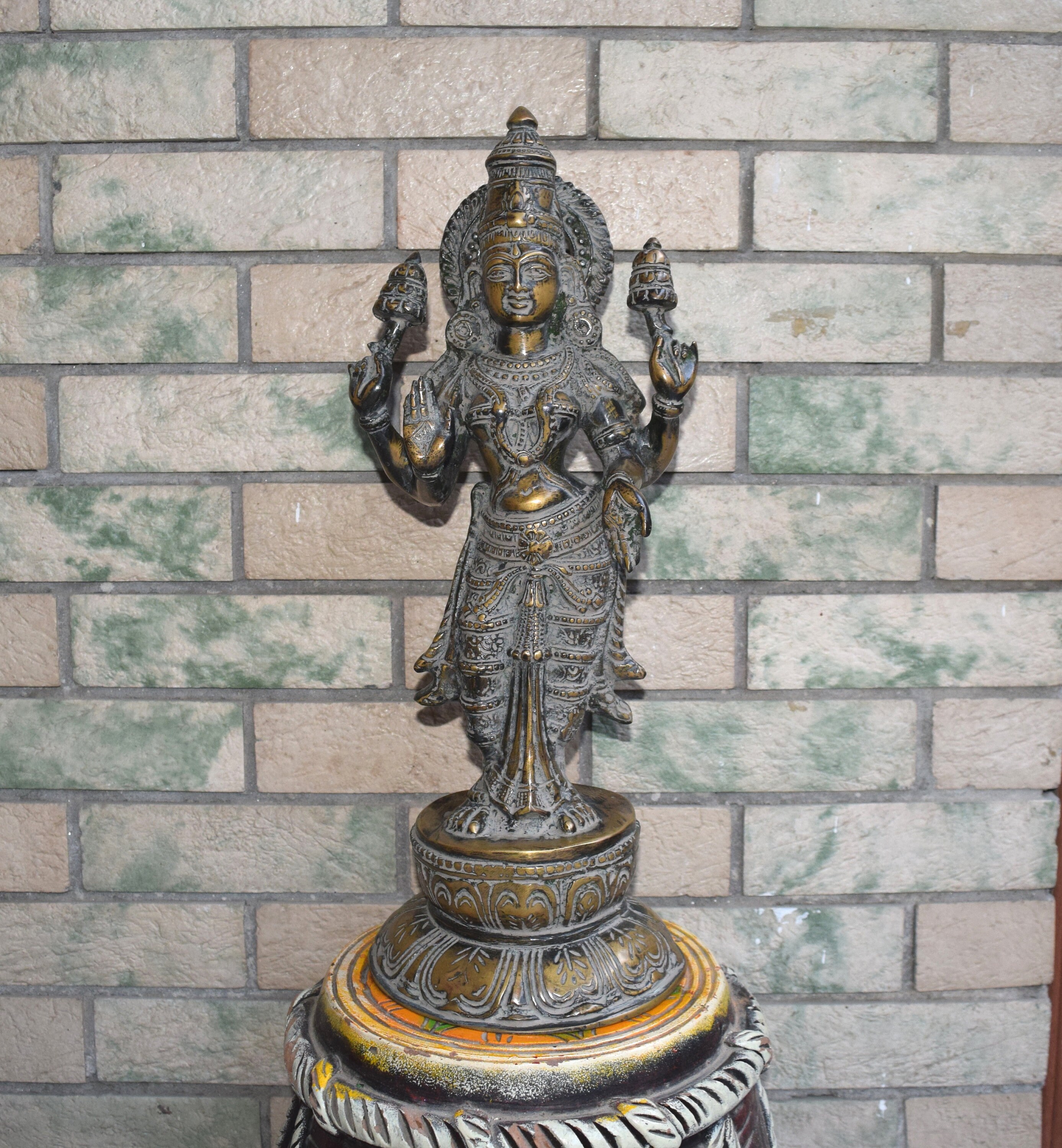 Brass Lakshmi Mata Statue 18'' Inches in Height | Standing Ritual God ...