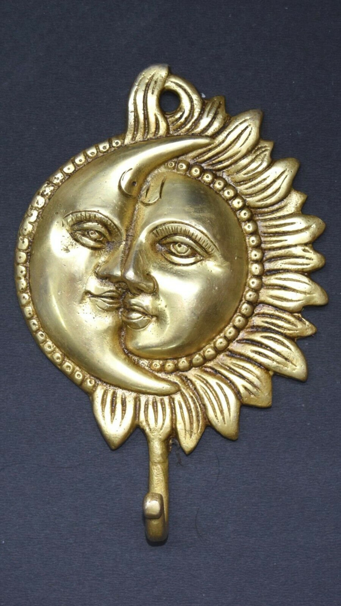 Sun Shape Hook | Brass Moon Design Hook | Set of 02 Pieces | IN026 - Etsy