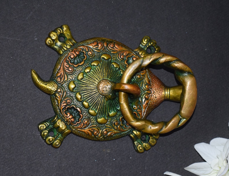 Handmade Ocean Turtle Door Knocker | Brass Terrapin Almirah Doorbell ...