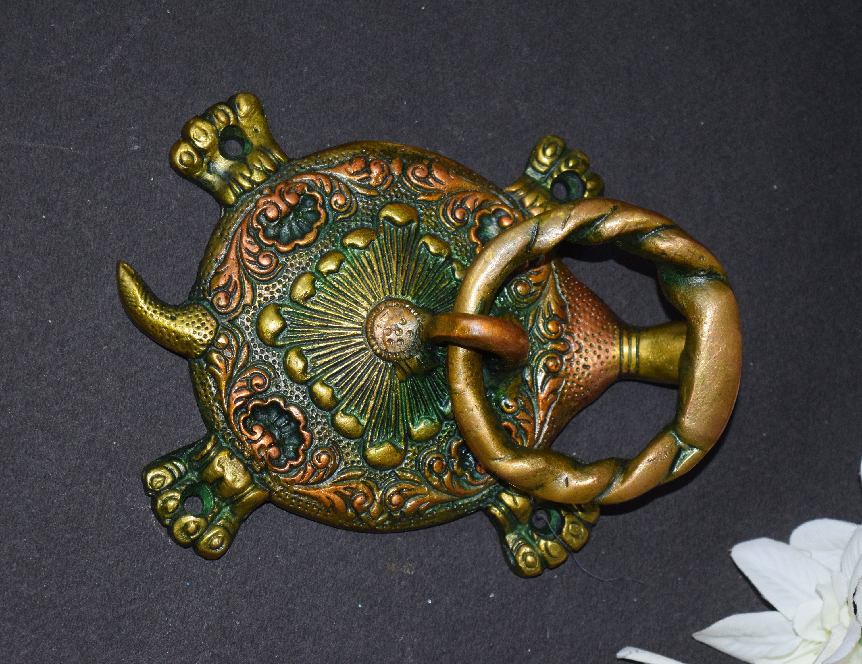 Handmade Ocean Turtle Door Knocker | Brass Terrapin Almirah Doorbell ...