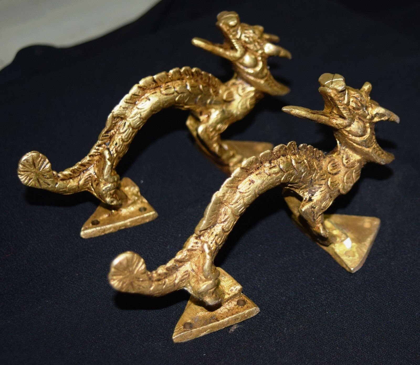 Dragon Handle | Brass Mythical Creature Art | Window Wardrobe Hardware ...