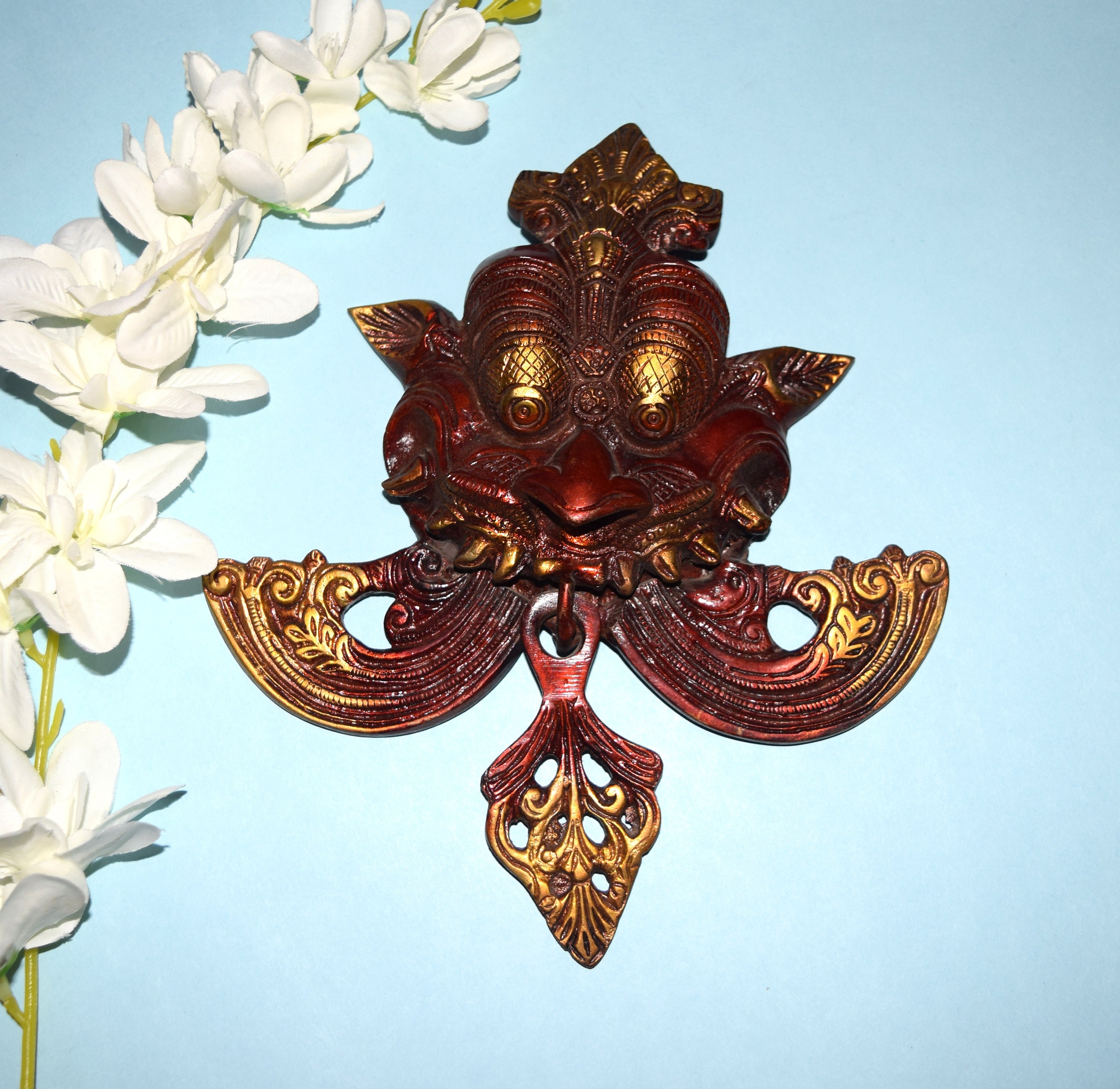 The Mythical Yali Wall Hanger Brass Ethnic Yali Wall Hanging | Etsy