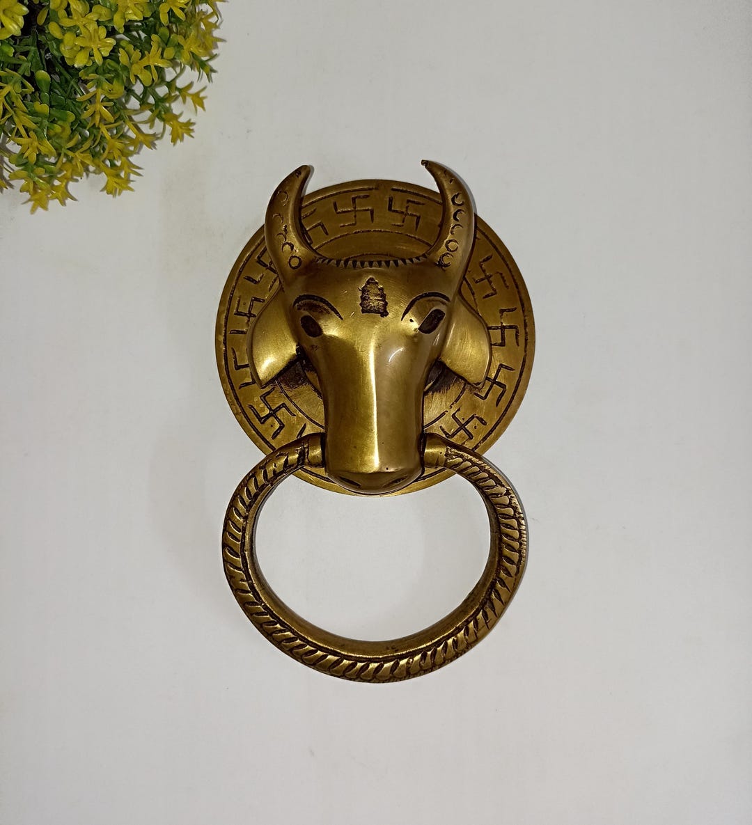 Wild Cow Shape Front Door Knocker | Brass Cattle Animal Theme Cottage ...