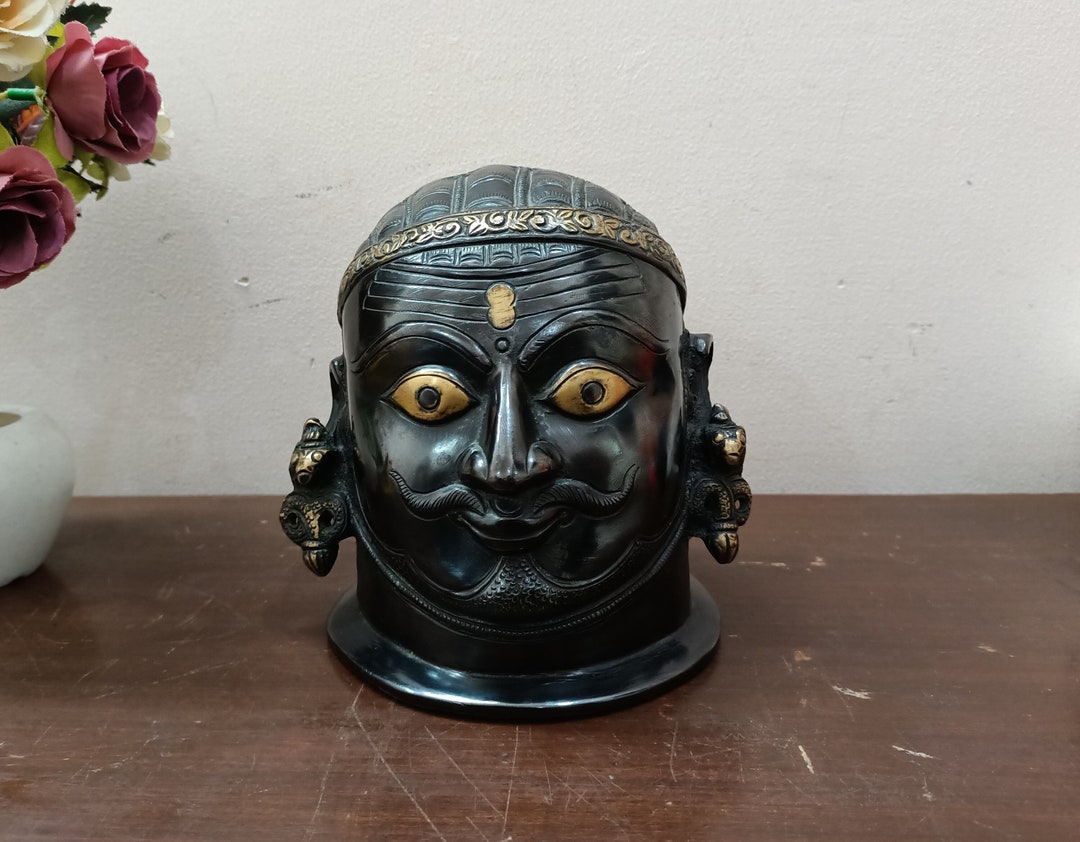 Lord Shiva Avatar Bhairava Head Statue | Shiva Mukhalingam Face ...