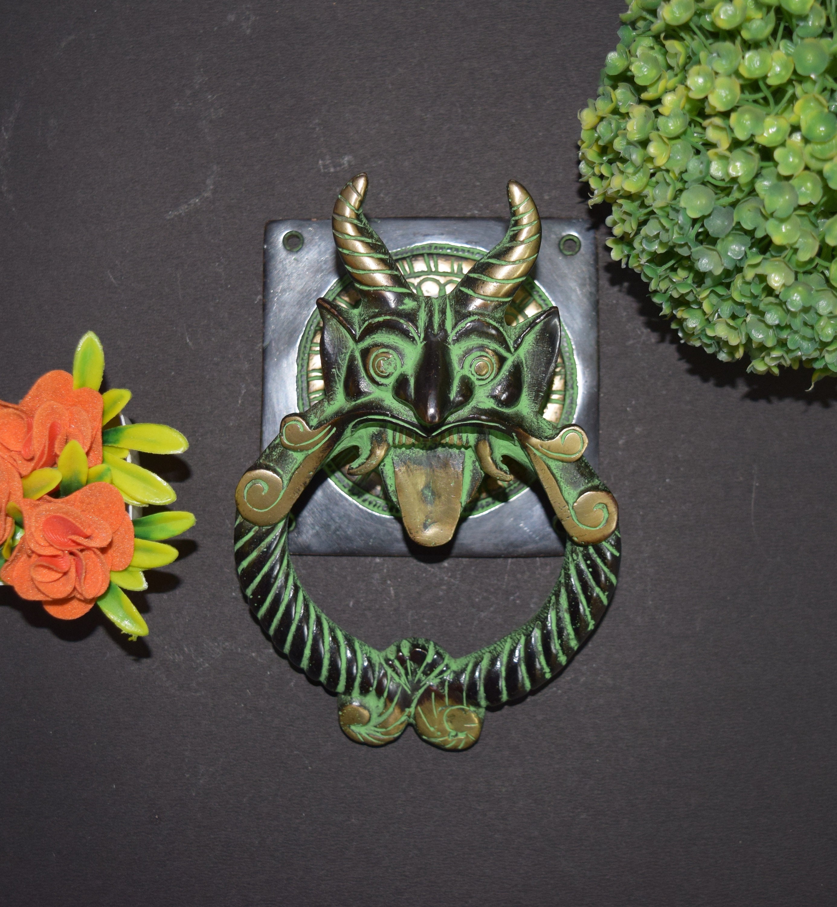 Brass Scary Ghost Door Bell Holy Terror Devil Face Knocker - Etsy UK