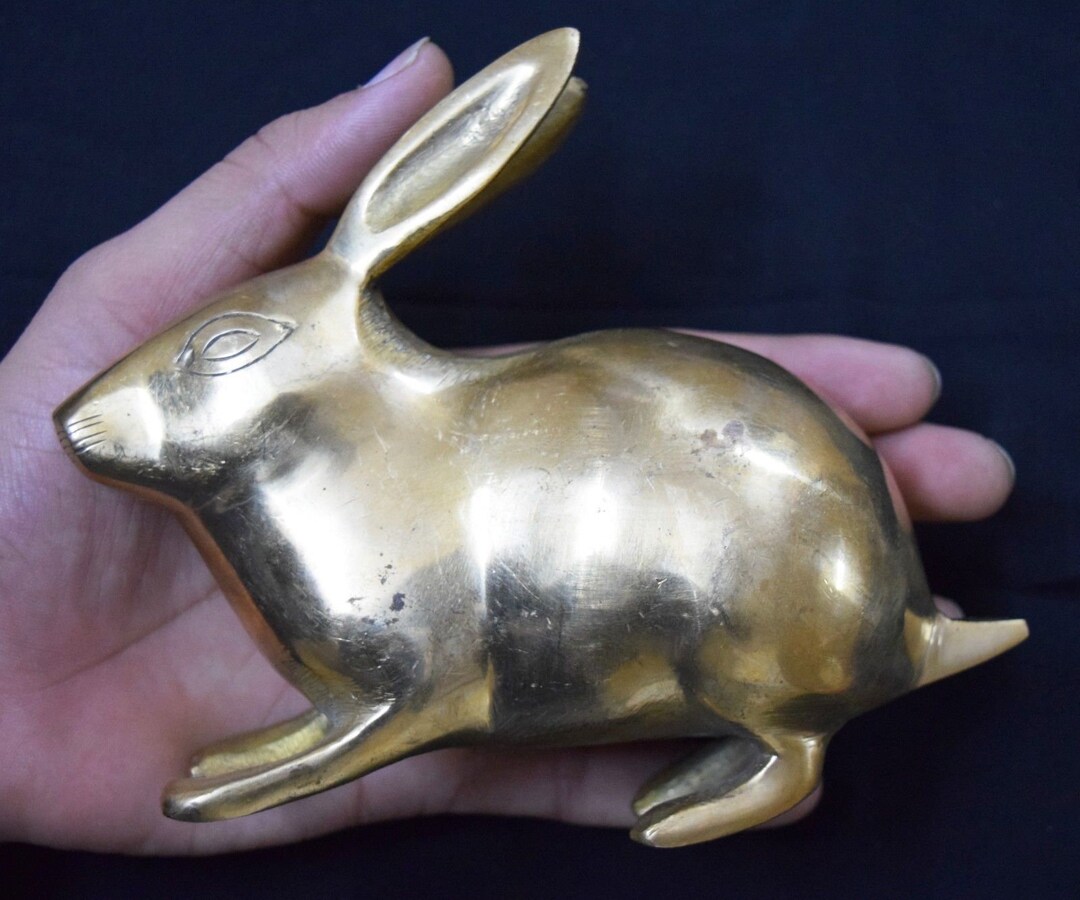 Animal Sculpture | Rabbit Statue | Brass Bunny Theme | Table Showpiece ...