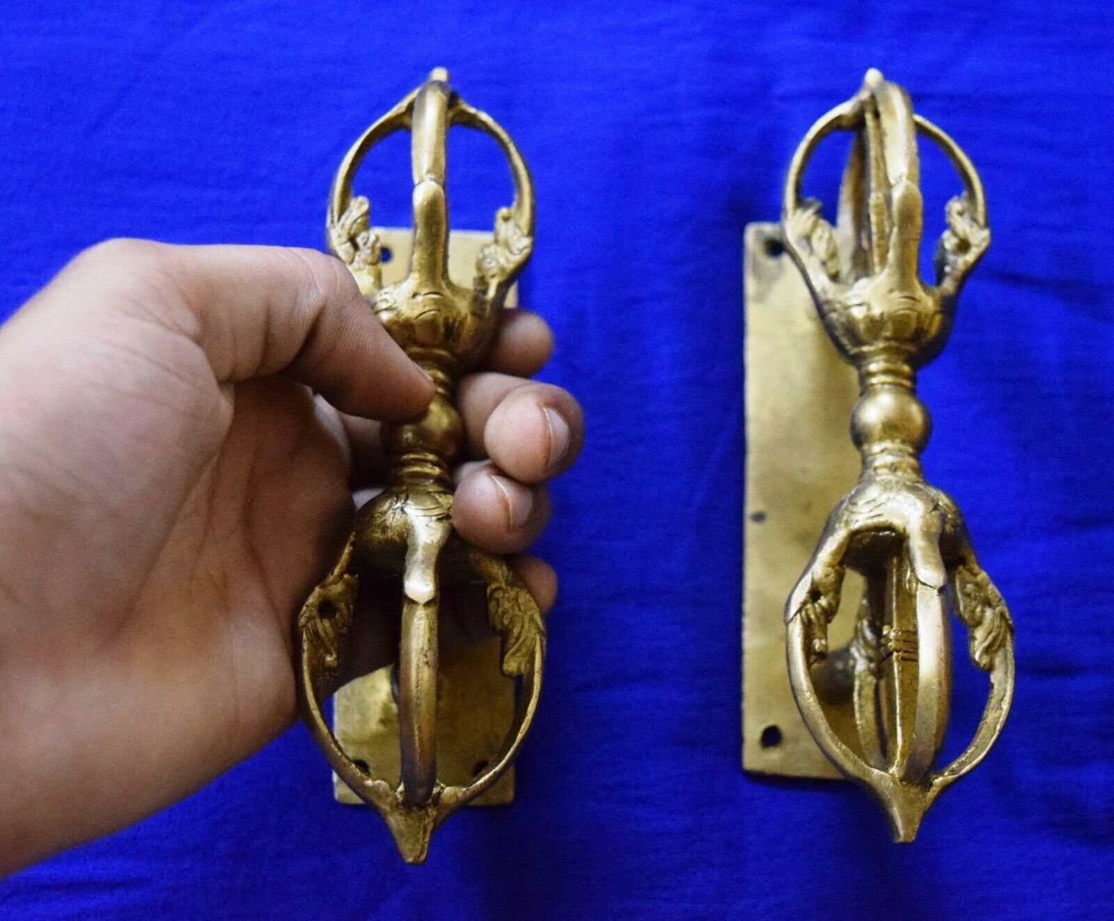 Brass Dorji Door Handle Vajra Shape Door Pull Symbol of | Etsy