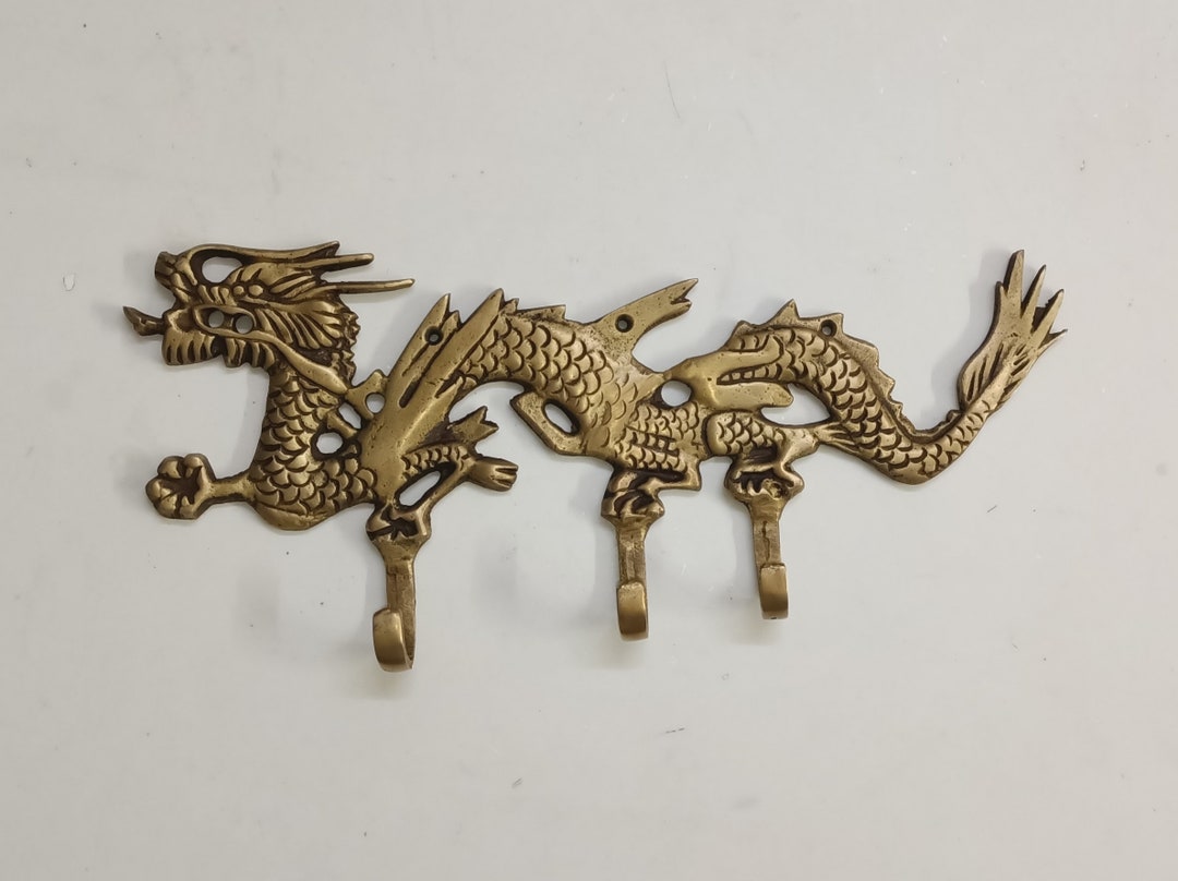 Brass Dragon Wall Hanging Hook | Brass Mythical Creatures Dragon Door ...