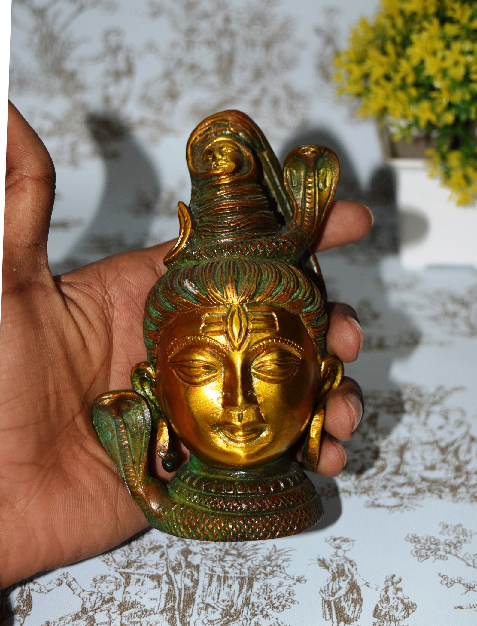 Lord Shiva With Vasuki Statue | Brass Temple Religious Sculpture - Etsy UK