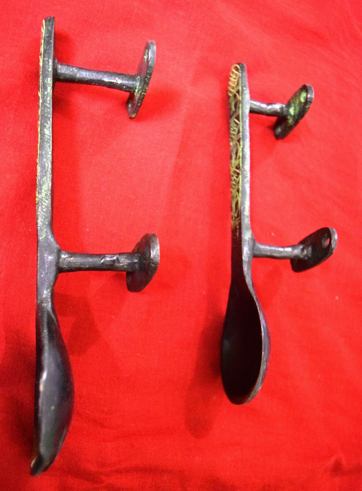 8.5 Inches Spoon And Fork Door Handle Brass Utensil Door | Etsy