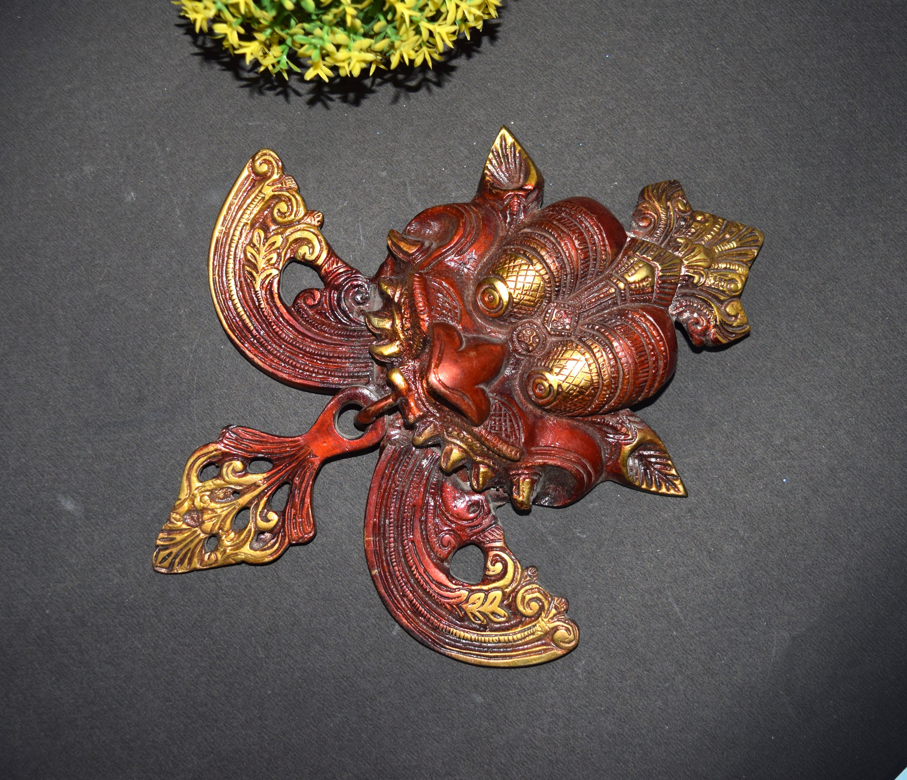 The Mythical Yali Wall Hanger Brass Ethnic Yali Wall Hanging | Etsy