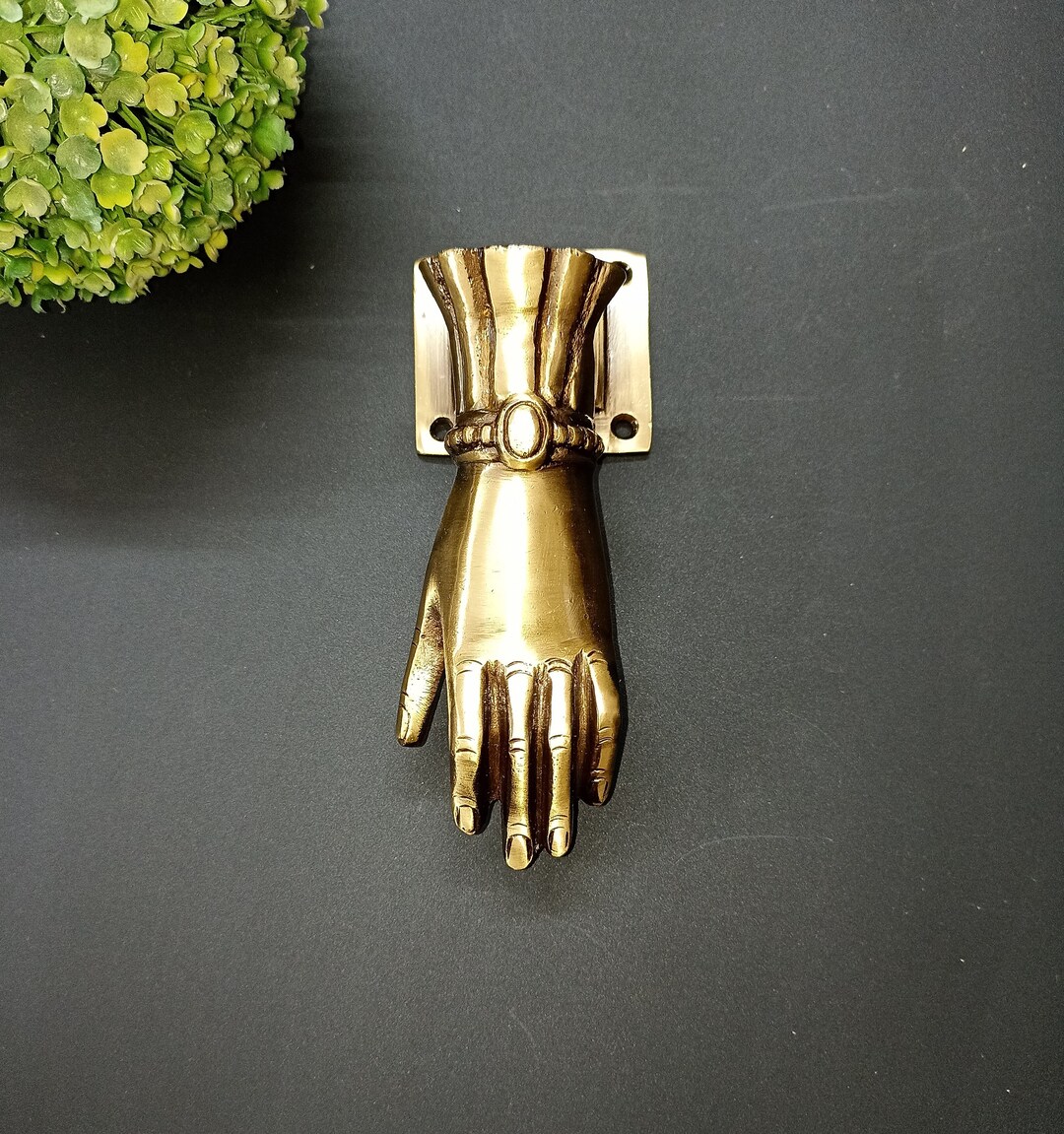 Woman Hand Door Hardware Bell | Lacquered Brass Hand Wrist Watch Main ...