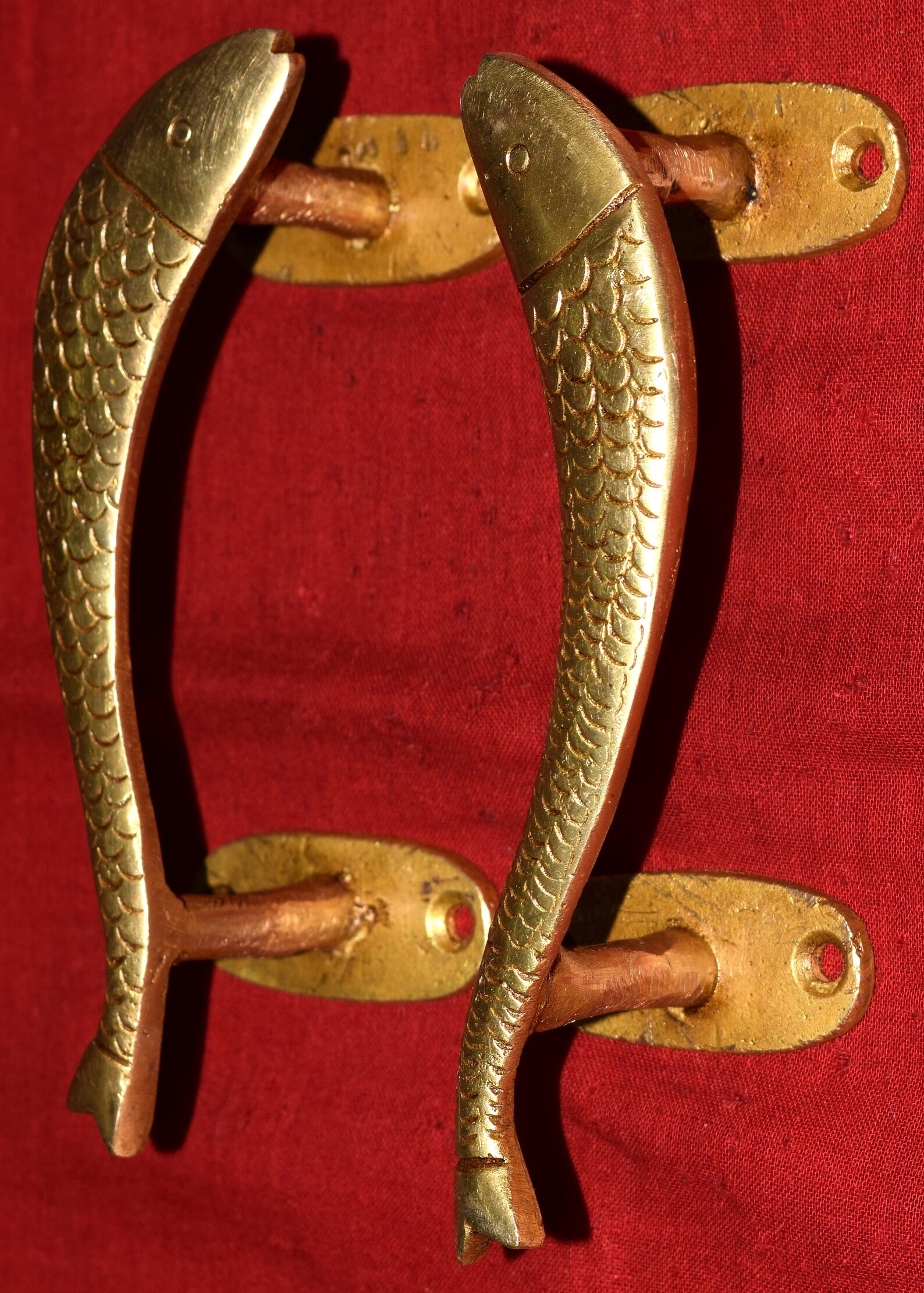 Fish Handle Pair in Golden Color Cabinet Pull Handle | Etsy