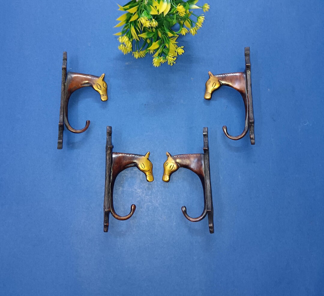 Mare Horse Theme Mudroom Wall Hanger | Brass Royal Animal Head Living ...