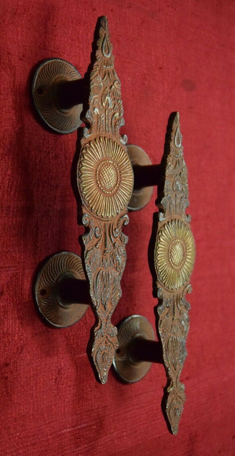 Coneflower Design Door Handle Brass Nature Theme Door | Etsy