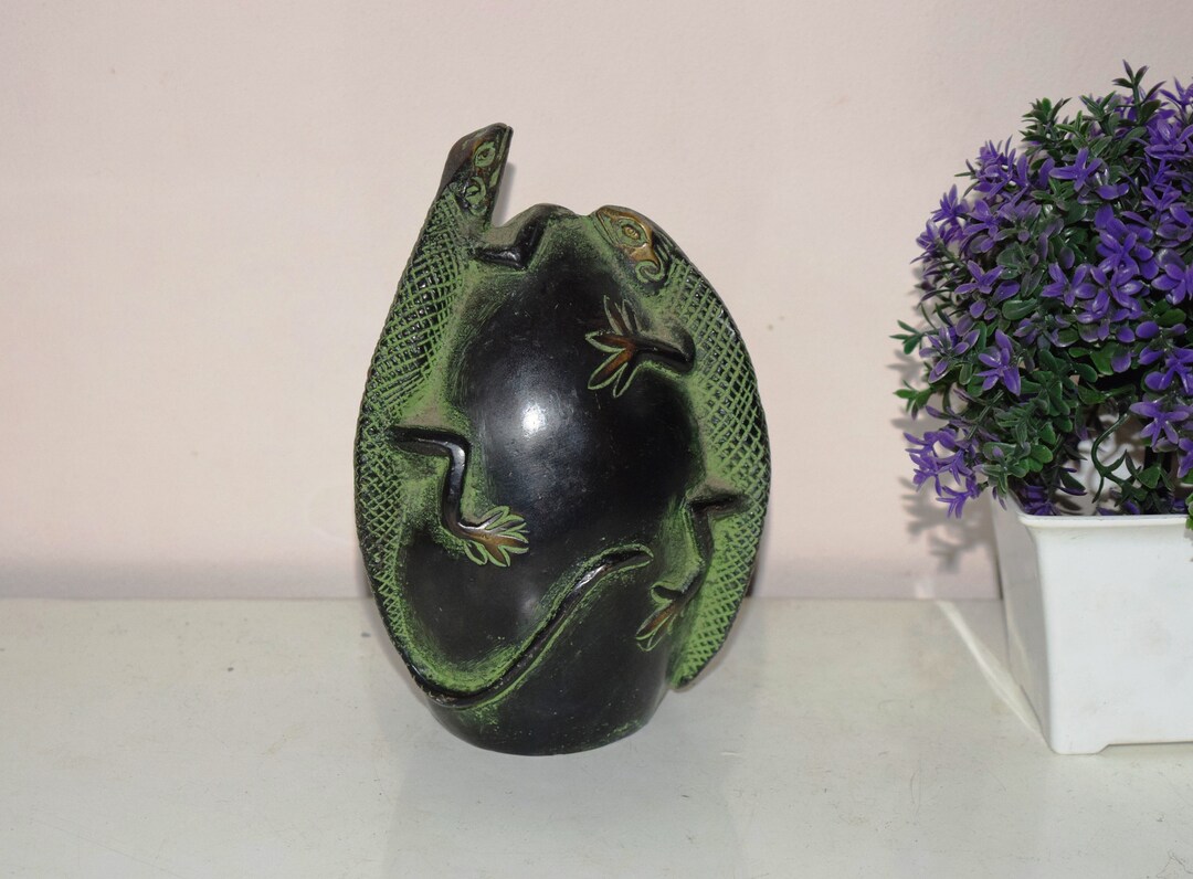 Monster Lizard Engraving Paperweight Heavy Brass | Reptile Theme ...