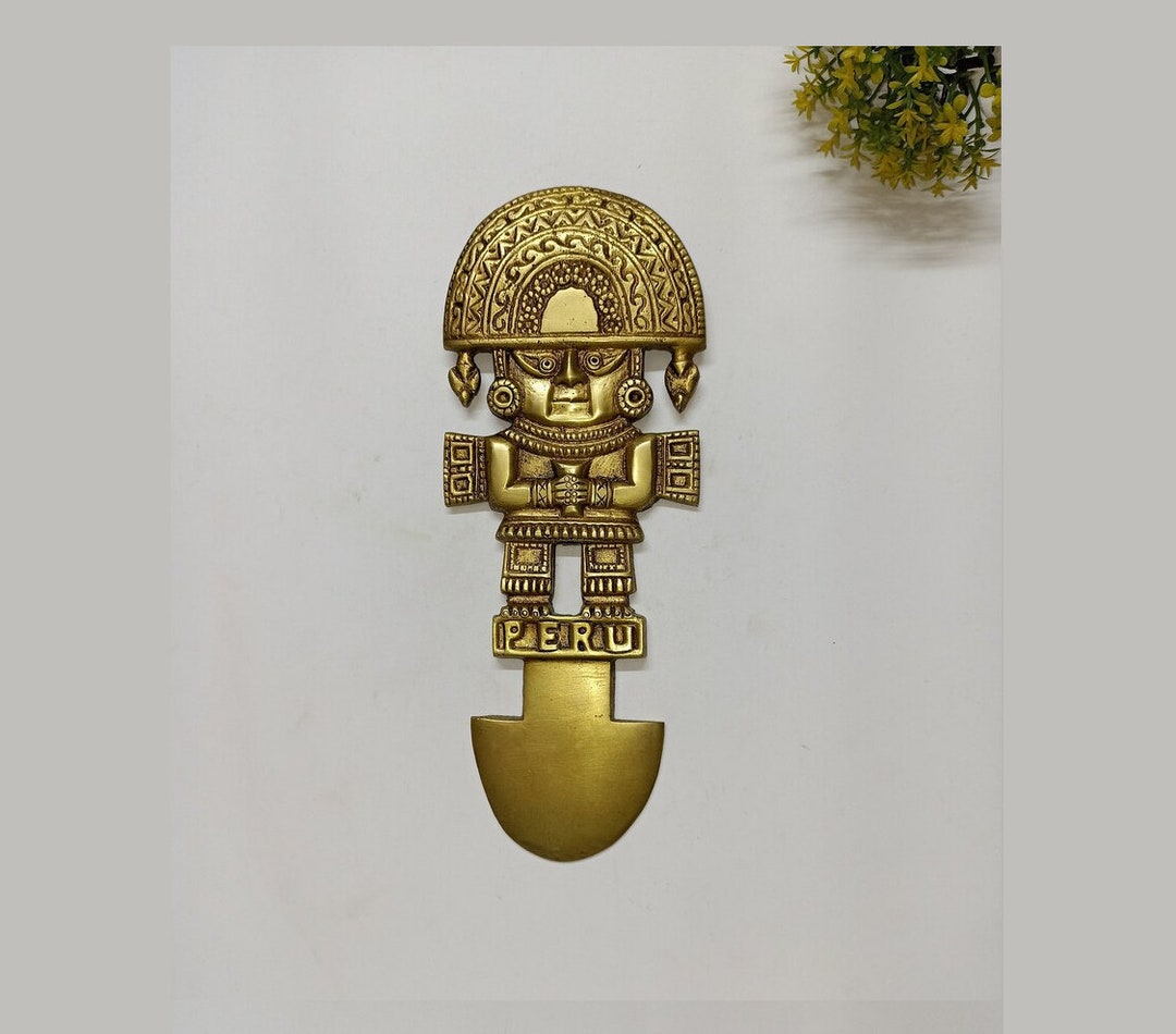 Brass Tumi Peru Symbol Wall Mount Decor | Patio Outdoor Wall Decoration ...