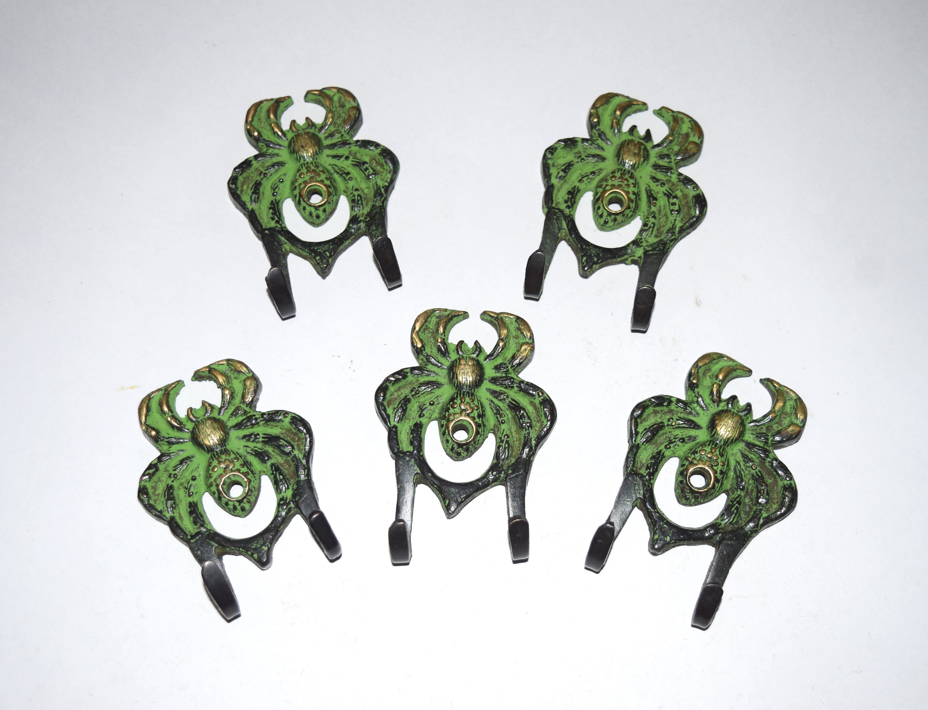 Spider Venom Hooks Set of 05 Brass Wall Decorative Hook - Etsy