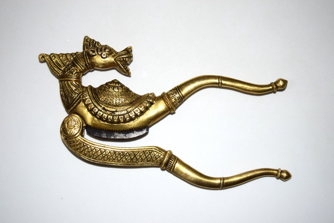 Brass Kirtimukha Yali Walnut Cracker | Chinese Dragon Mouth Beetle ...