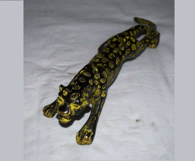 Brass African Leopard Statue Black Panther Jungle Lion | Etsy