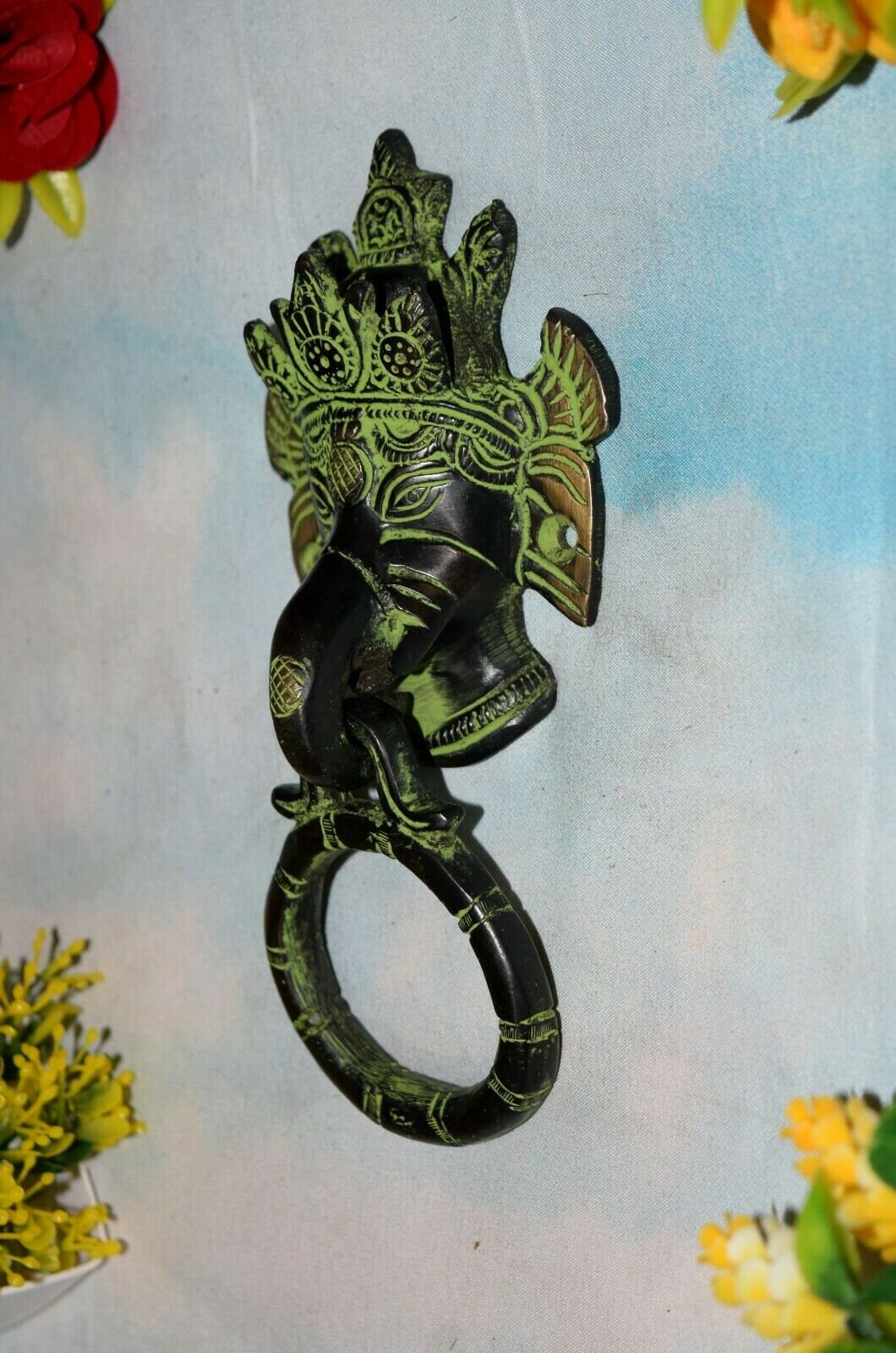 Ganesha Doorbell Brass Vinayaka Head Door Knocker Door - Etsy