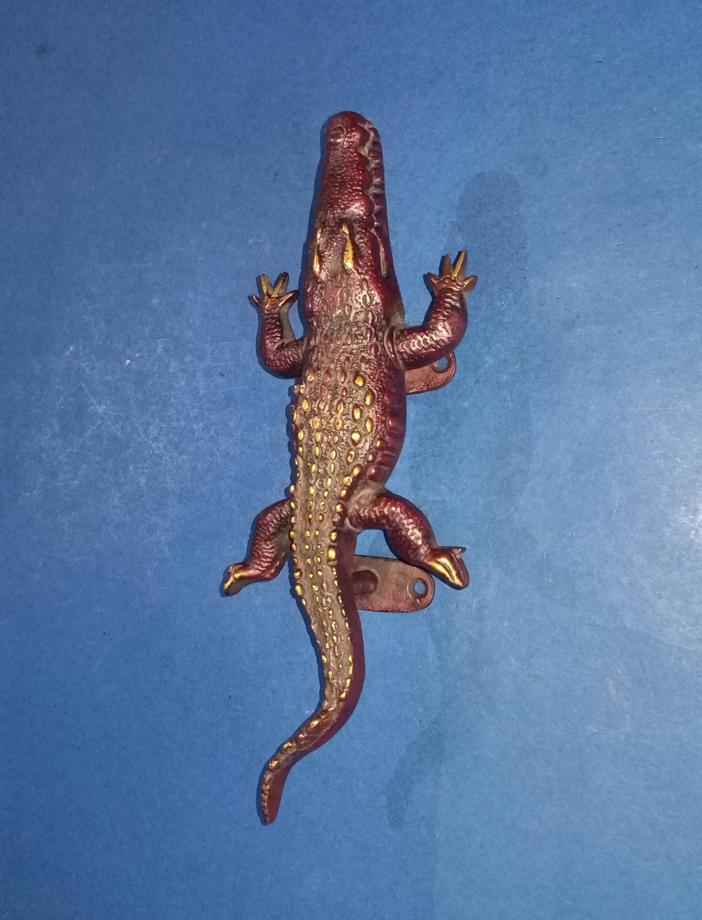 Brass Caiman Lizard Door Puller Animal Doorware Elegant - Etsy