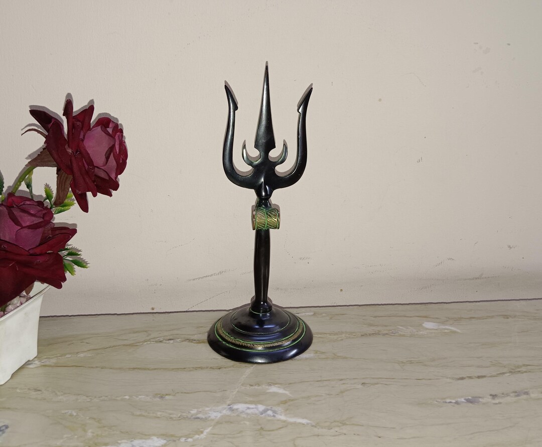 Brass Shiva Trident Religious Table Decor | Home Decorative Trishul ...