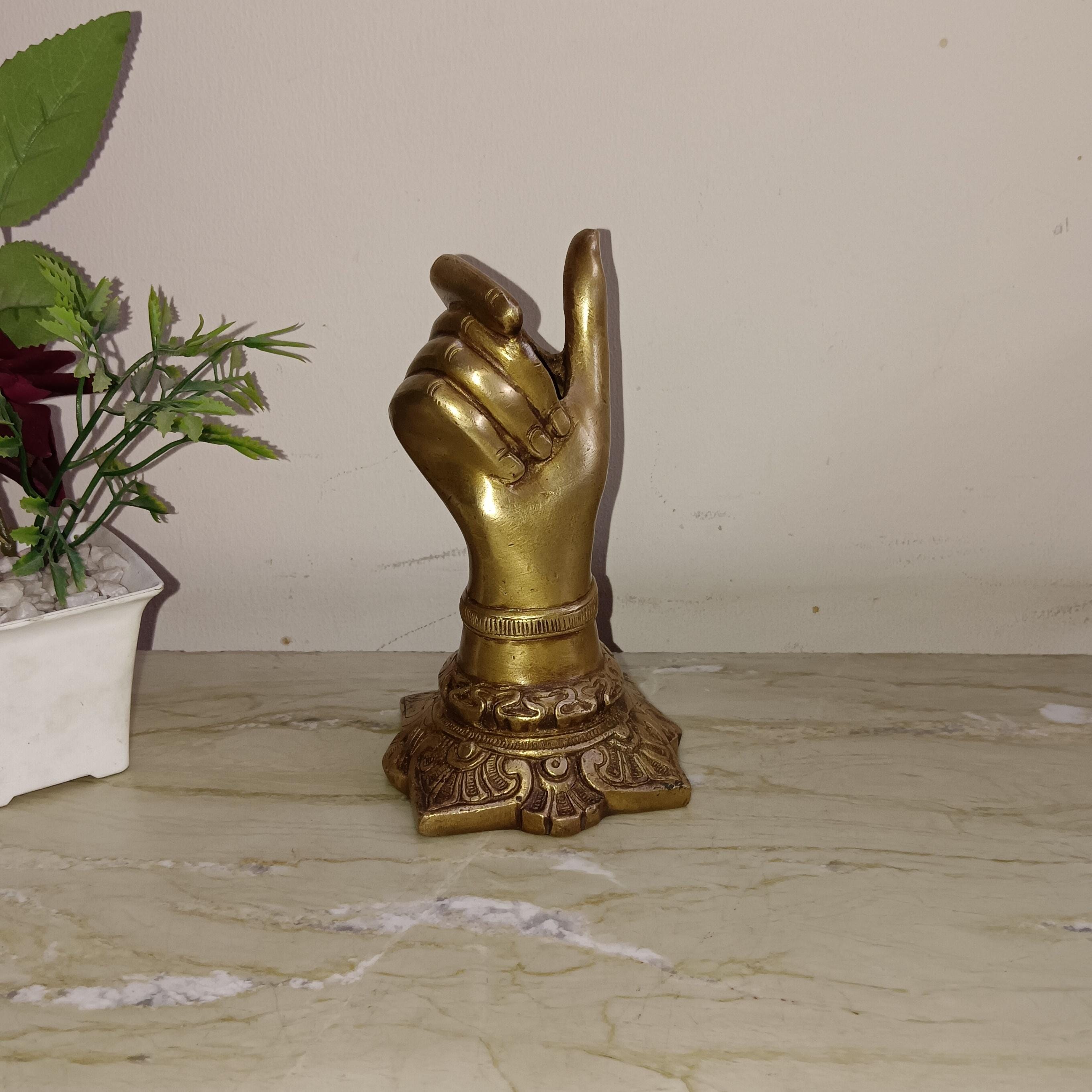 Girl Hand Flower Pot | Handmade Brass Pen Holder - Etsy