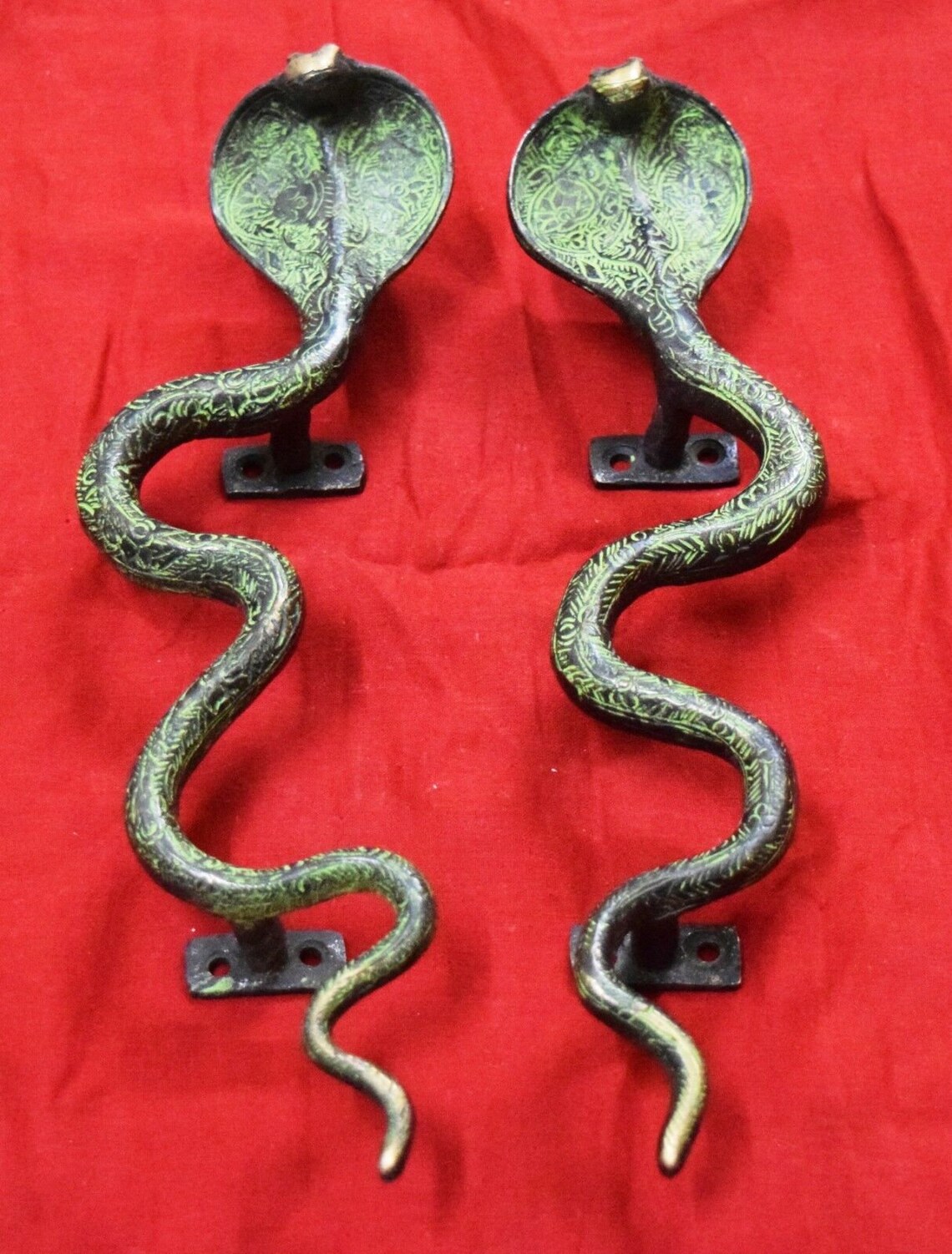 Snake Door Handle Brass Cobra Python Shape Gate Pull - Etsy