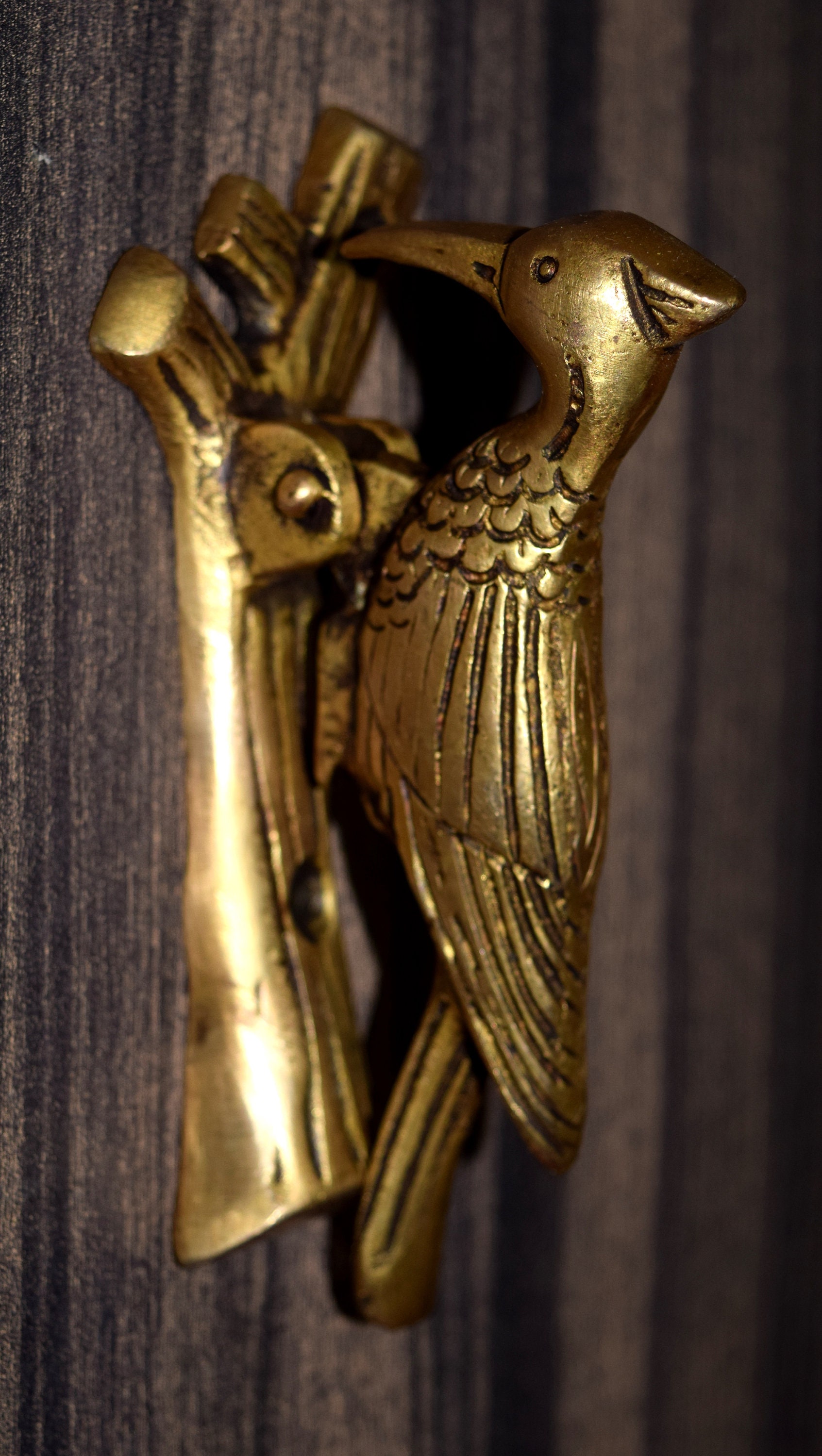 Brass Woodpecker Design Door Bell Ring Hand Carved Sparrow - Etsy