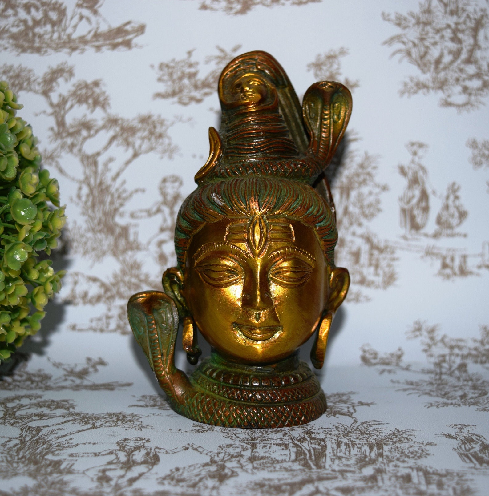 Lord Shiva With Vasuki Statue | Brass Temple Religious Sculpture - Etsy UK