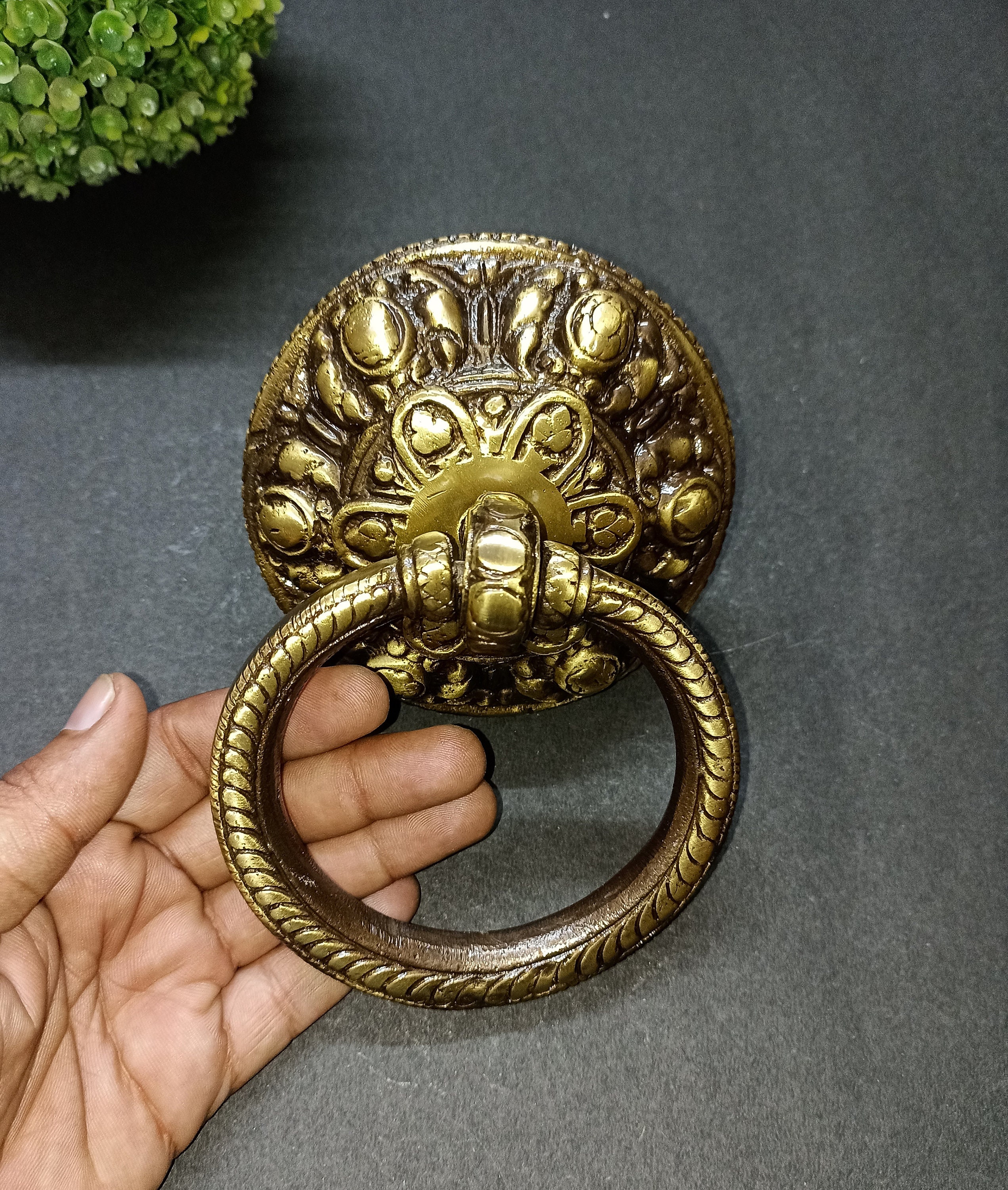 Round Traditional Door Knocker | Lacquered Brass Filigree Design ...