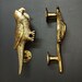 Macaw Bird Design Door Handle | Lacquered Brass Parrot Bedroom Door ...