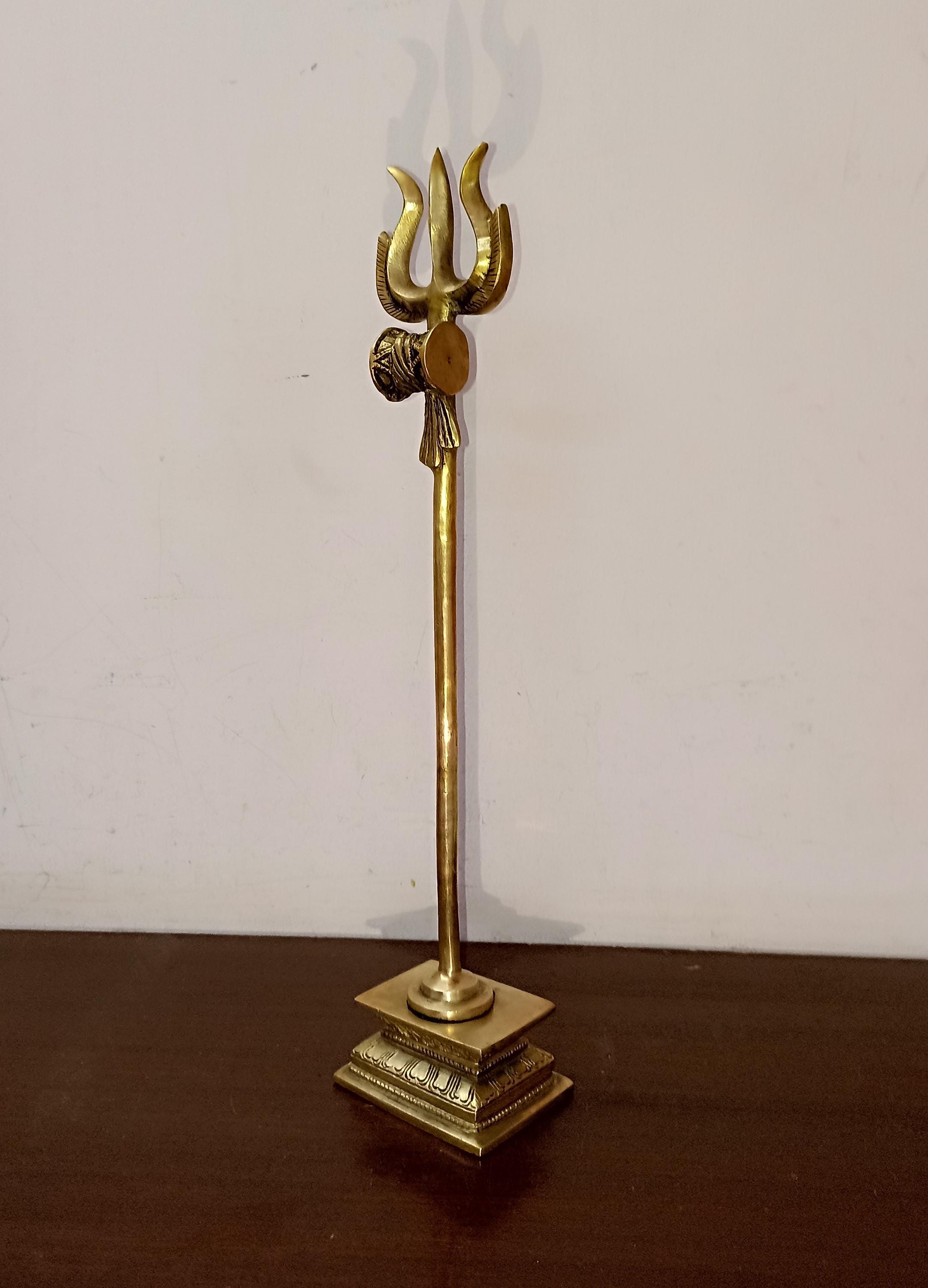 14.5" Inches Trident Table Decor | Brass Shiva's Trishul Temple ...