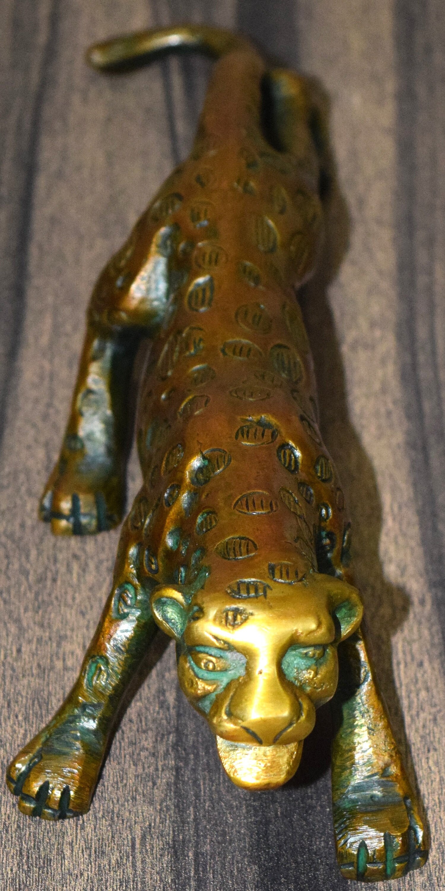 Brass African Leopard Statue Black Panther Jungle Lion | Etsy