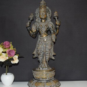 Brass Lakshmi Mata Statue 18'' Inches in Height | Standing Ritual God ...