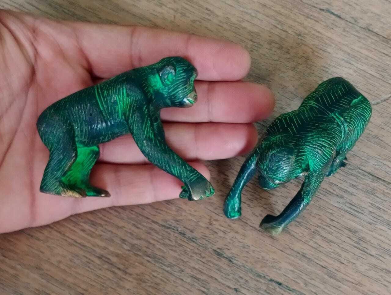 Brass Gorilla Table Decor Paperweight Monkey Chimpanzee Set of | Etsy