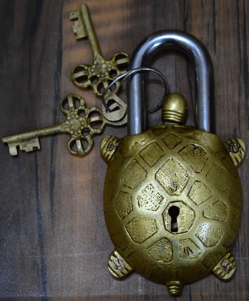 Thai Turtle Padlock Brass Hardware Safety Doors and Locks - Etsy