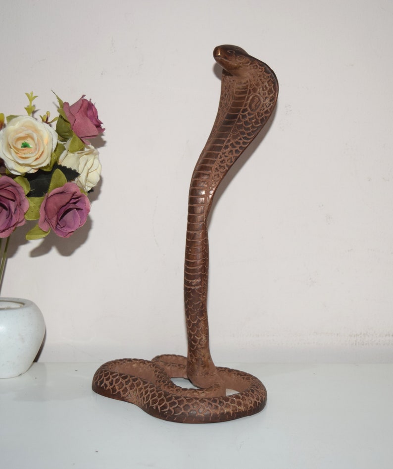 Brass Snake Statue Lord Shiva Serpent Idol in Antique Color - Etsy